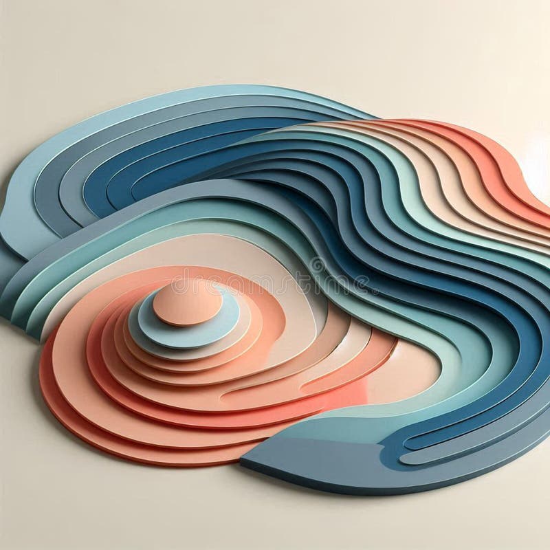 Abstract Organic Layers in Blue and Peach Tones Stock Photo - Image of ...