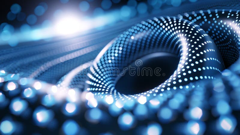 Abstract Blue Digital Design Featuring a Spiral Pattern with Glowing ...