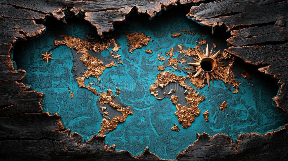 Gold World Map Compass Stock Illustrations 1489 Gold World Map Compass Stock Illustrations