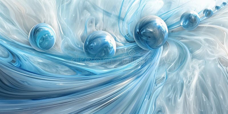 Abstract Blue Swirls Featuring Beautifully Animated Spheres and ...