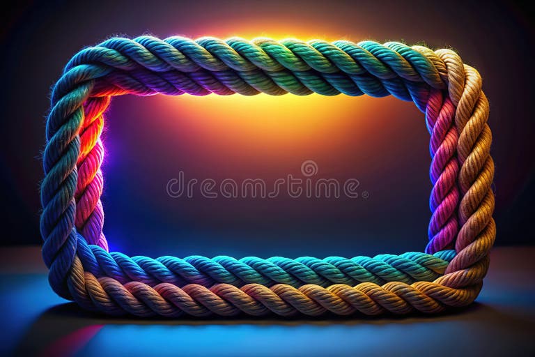 Vibrant Rope Rectangle Frame a Colorful Abstract Design for Modern ...