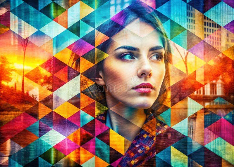 Striking Abstract Double Exposure Pattern a Visually Engaging Texture ...