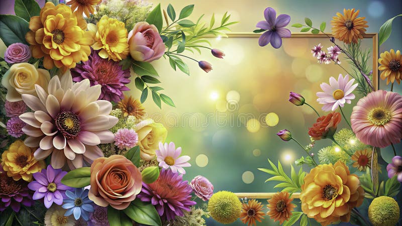 Captivating Abstract Flower Frame a Vibrant Modern Design Template for ...