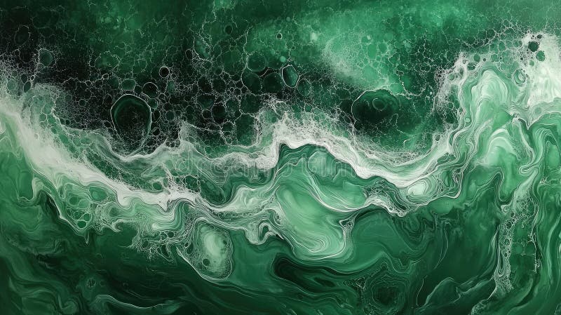 Captivating Abstract Fluid Art of Emerald Ocean Waves with Dynamic ...