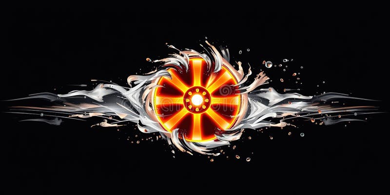 Dynamic Abstract Wheel Brush Pattern with Horizontal Split Ripple Glow ...