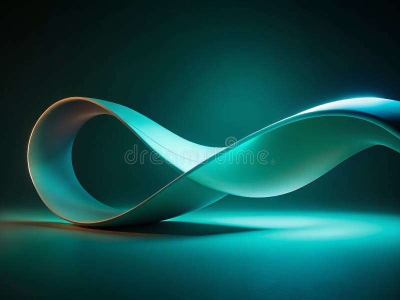 Subtle Light BlueGreen Abstract Curve Design on Dark Background a ...