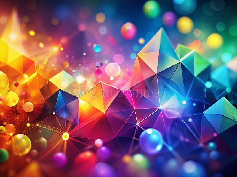 Colorful Geometric Abstract Shapes with Bokeh Effect a Vibrant ...