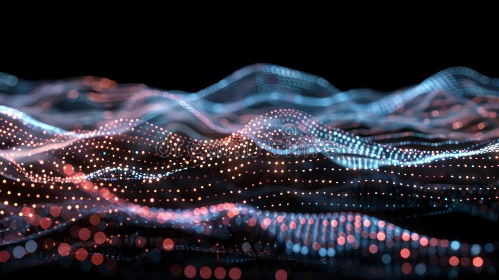 Abstract Data Waves: Modern Technology Visualization on Black ...