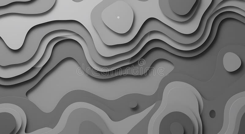 Abstract Gray Scale Papercut Topography Background Stock Illustration ...