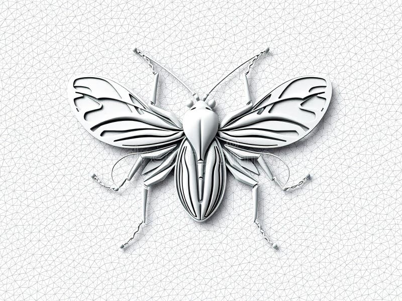Abstract Bug Forms with Curvilinear Lines a Textured Background Design ...