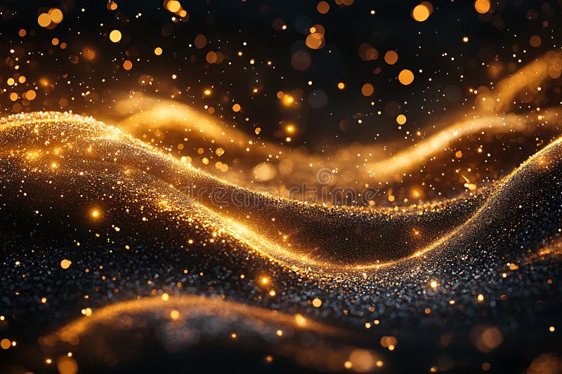 Sparkling Gold Glitter Waves Luxury Abstract Background for Design ...