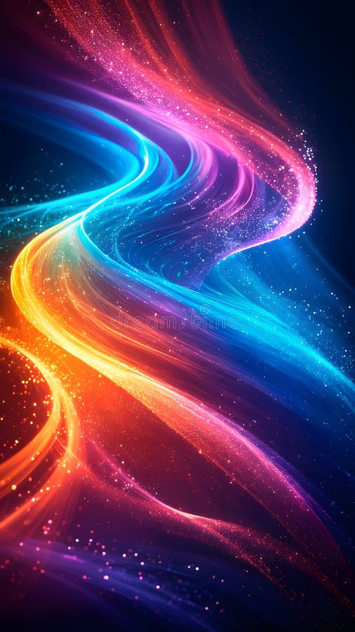 Vibrant Flowing Colors: Abstract Light Waves in Stunning Display Stock ...
