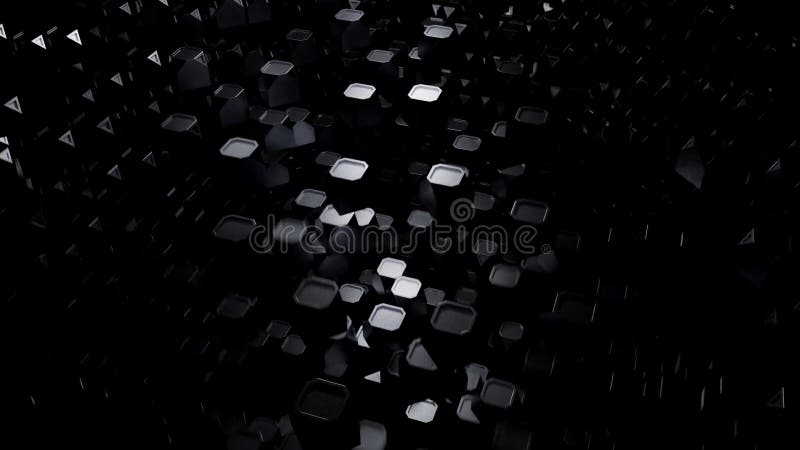 Abstract Dark Cube Structure: a Digital 3D Render of Black and Grey ...