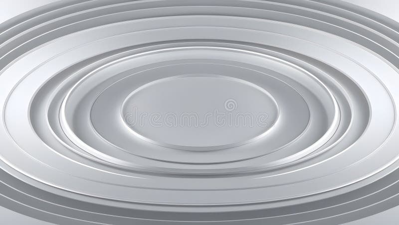 Abstract Circular Layers in Futuristic Silver Design Stock Illustration ...