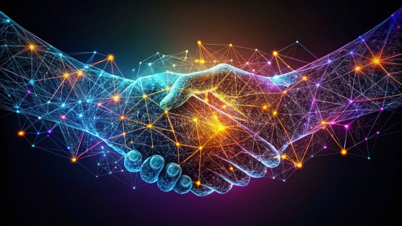 Dynamic Illustration of a Business Partnership a Dotted Line Represents ...