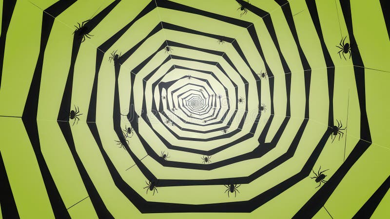 Vivid Abstract Spider Illustration Bright Green Background - Unique ...