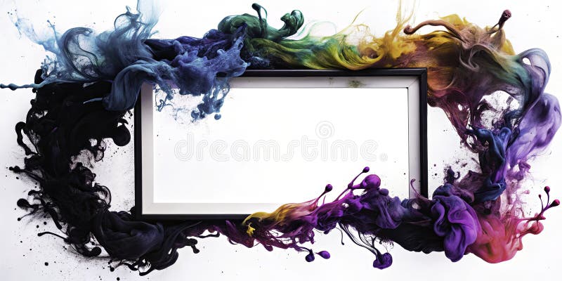 Captivating Abstract Ink Flow Border a Modern Edgy Design Element for ...