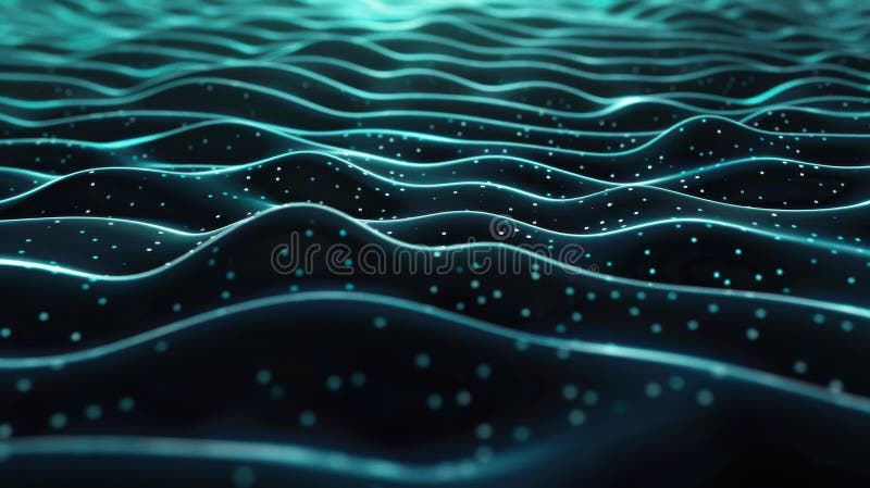 Captivating Abstract Landscape Created with Wireframe Elements Evokes a ...