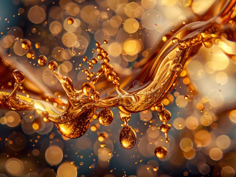 Abstract Liquid Art Golden Flow Art with Shimmering Texture and Rich ...