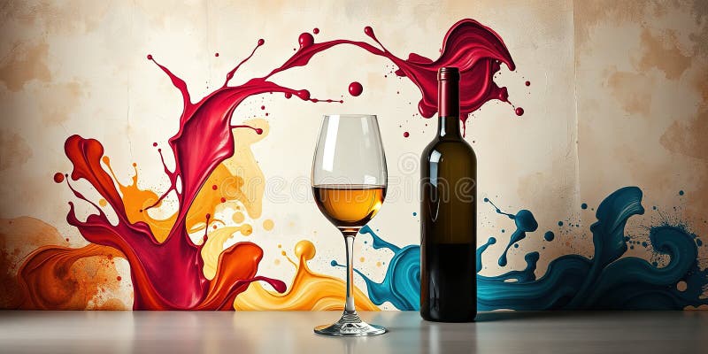 Elegant Abstract Wine Painting a Sophisticated Background for Dining ...