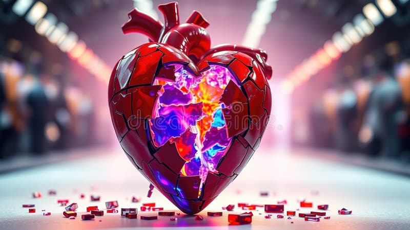 A Shattered Heart Abstract Art Explores Fractured Emotions with Vibrant ...
