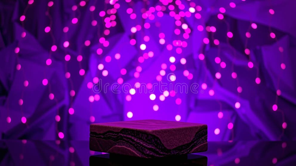 A Captivating, Abstract Purple Scene Featuring a Textured, Solid Podium ...