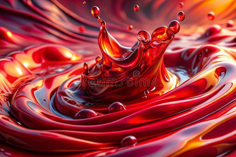 Captivating Abstract Red Liquid Flowing Design a Surreal Background for ...