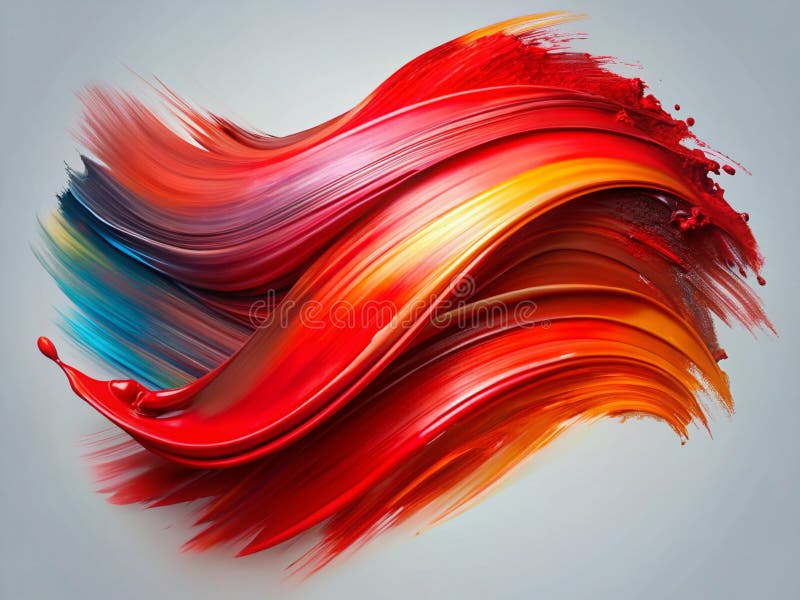Captivating Abstract Red Paint Stroke a Vibrant Digital Art Background ...
