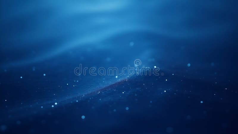 Abstract Blue Background with Subtle Light Patterns and Floating Bokeh Elements Creating a ...