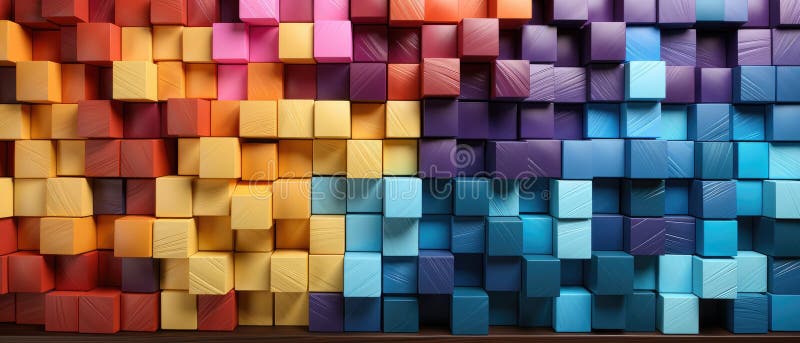Captivating Abstract Texture Featuring 3D Wooden Square Cubes in a ...