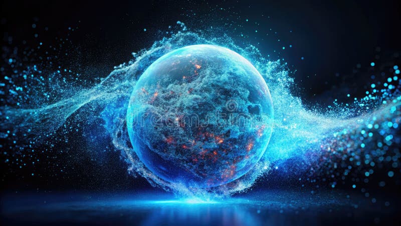 Mystical Blue Swirling Sphere Overlay Abstract VFX Design Element for ...