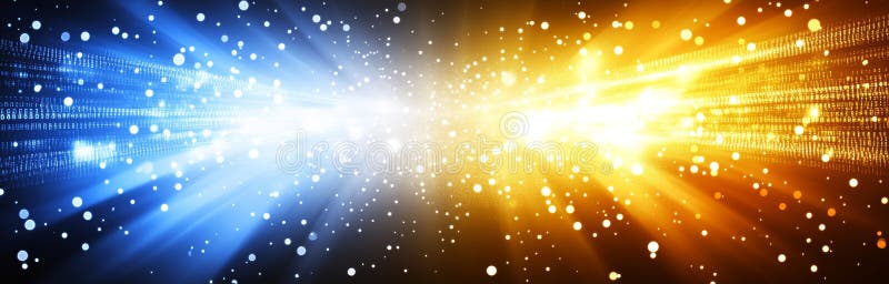 A Captivating Abstract Visual of Vibrant Blue and Golden Particles ...