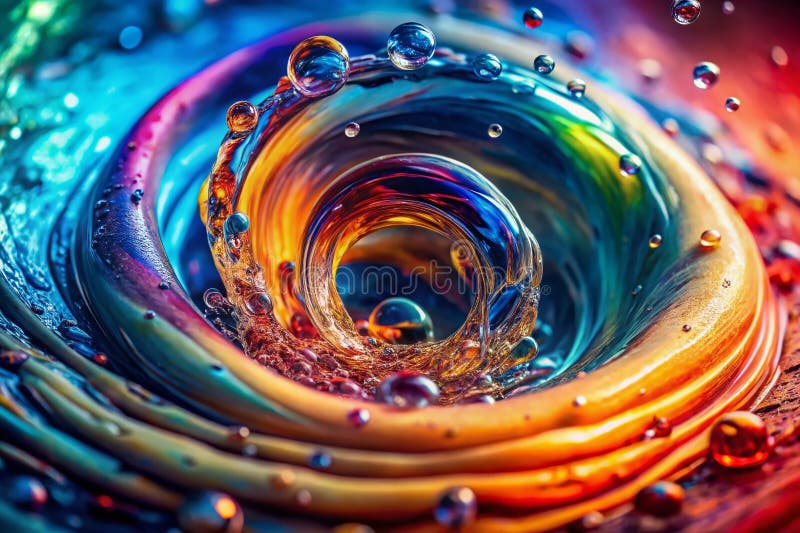 Captivating Abstract Vortex of Multicolored Liquid a Stunning Display ...