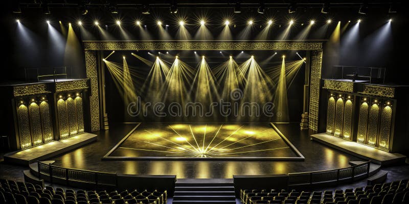 Captivating Aerial Perspective of an Empty Black and Gold Performance ...