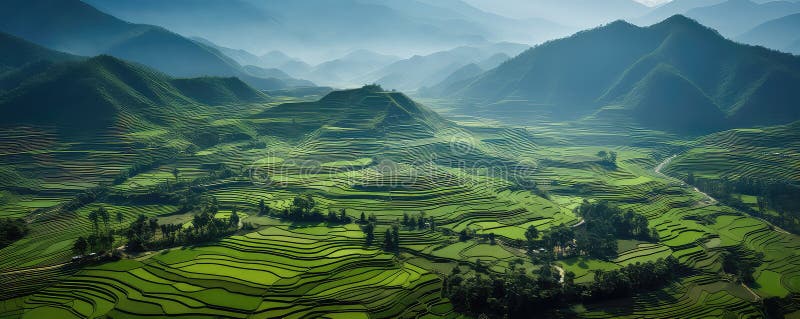 Captivating Aerial View Captures Terraced Rice Fields in Indonesia ...