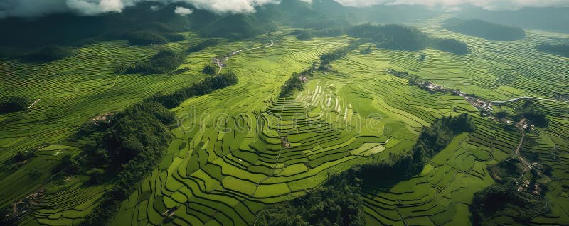 Captivating Aerial View Captures Terraced Rice Fields in Indonesia ...