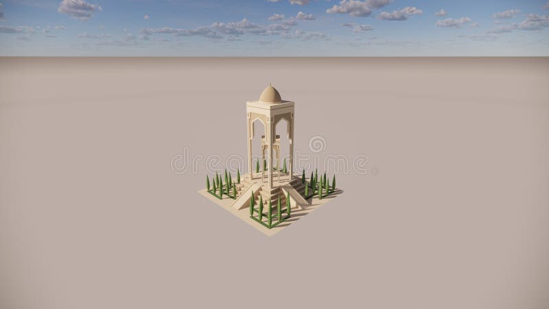 Aerial Perspective of Monument 3D Rendering Stock Illustration ...