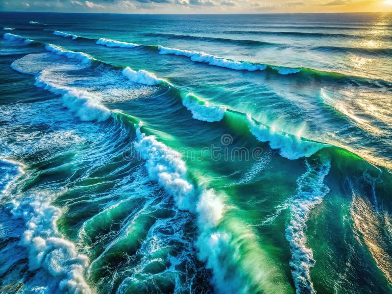 Captivating Aerial View of Intertwining Ocean Waves a Study in Abstract ...