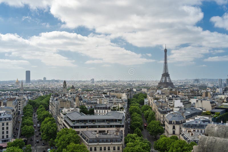 Captivating Aerial View Paris Skyline Eiffel Tower Stock Photos - Free ...