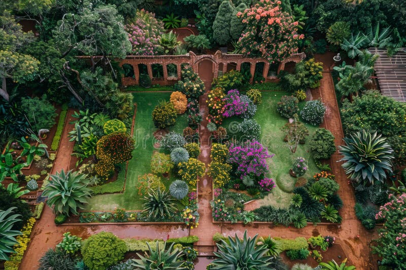 Captivating Aerial View of Park Showcasing Intricate Pathways and ...