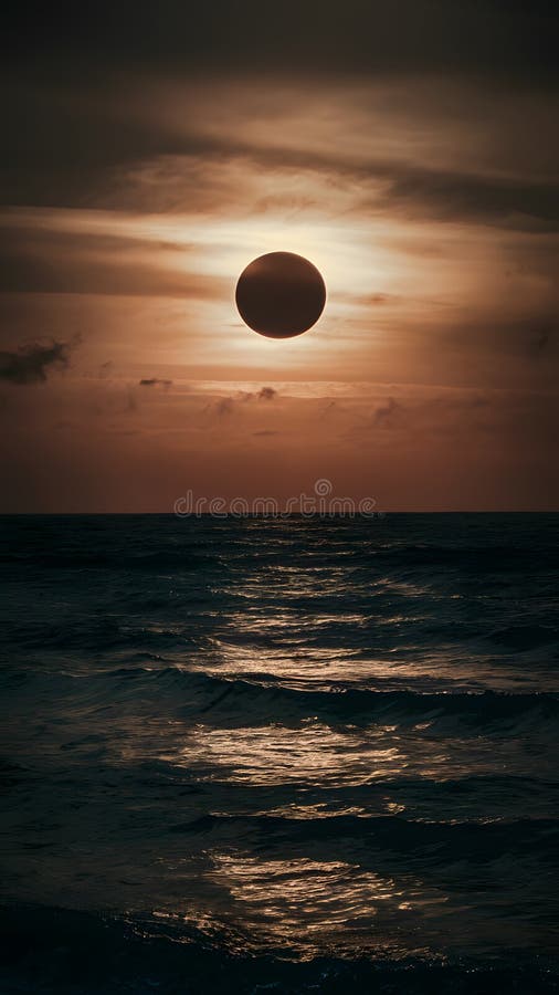 Captivating Afternoon Solar Eclipse Scene with Obscured Sun Stock ...