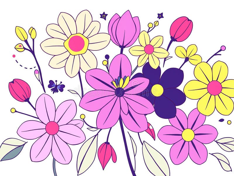 Modern Spring Floral Art a Vibrant Geometric Illustration for Home ...
