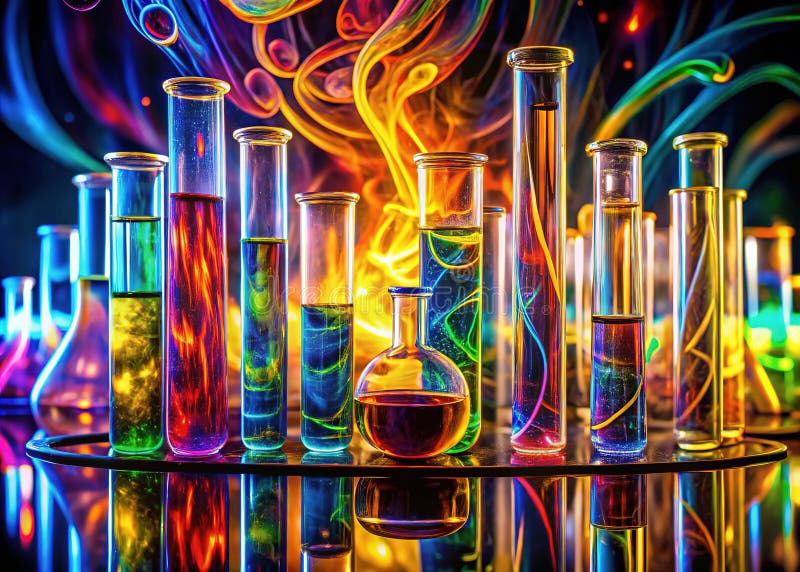 A Glowing Swirling Symphony of Science AIGenerated Double Exposure of ...