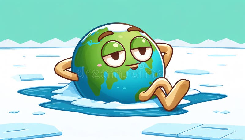 Tranquil Earth in Winter Wonderland Stock Illustration - Illustration ...