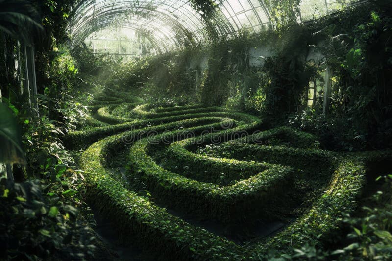 Captivating Ai Generated Image of a Plant Maze in an Enchanting Magic ...