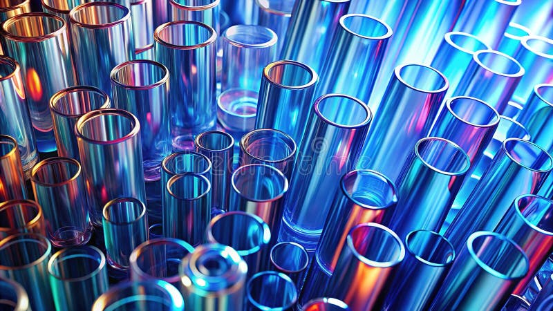 Dynamic Abstract Background Featuring Translucent Blue Glass Tubes a ...