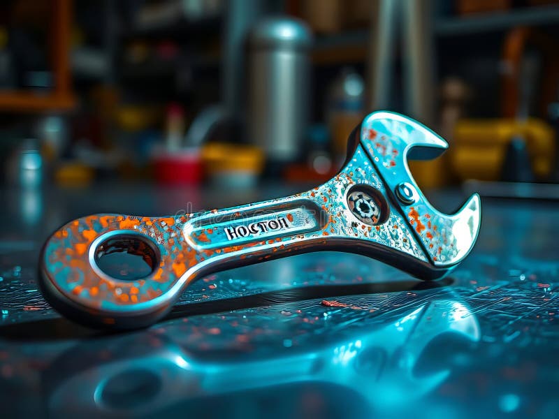 A Striking Reflection of a Rusty Wrench a Vibrant AIGenerated Photo ...