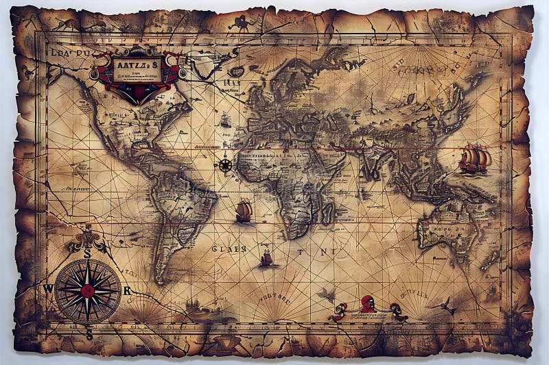Captivating an Ancient Pirate Map Background with an Aged Texture ...