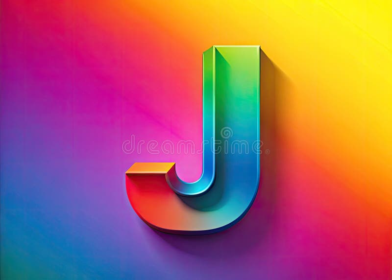 Dynamic Animated Letter J Design with Vibrant Gradient Background for ...