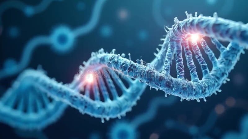 Animated DNA Strand Illustration Revealing Molecular Structures and ...